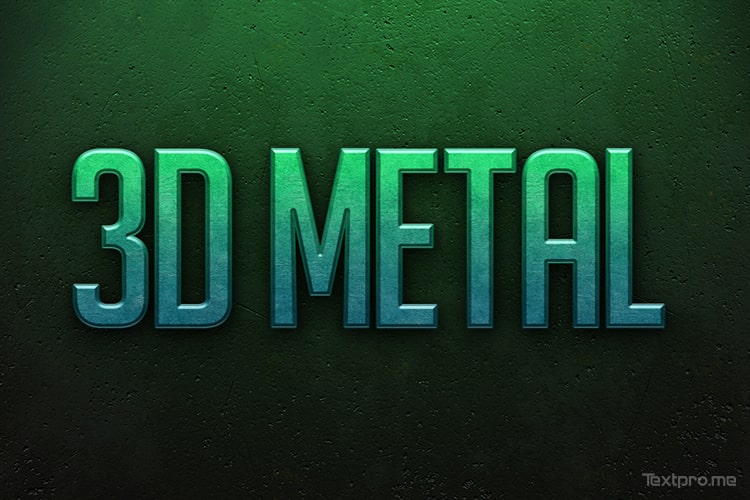 Shiny blue 3D metallic silver style text effect